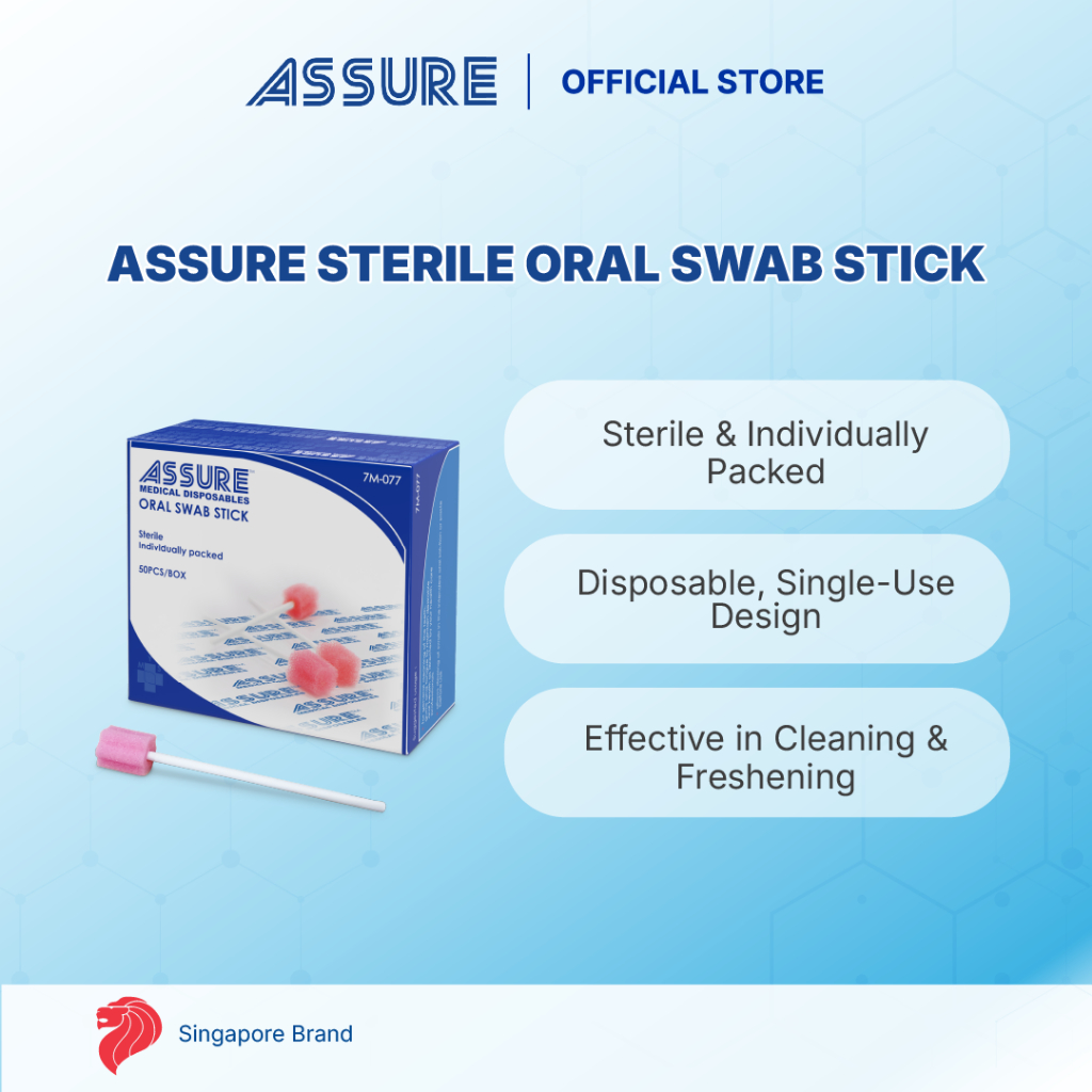 ASSURE Swab Stick Sterile Oral Use Individually Pack, 50 Pce/Box ...