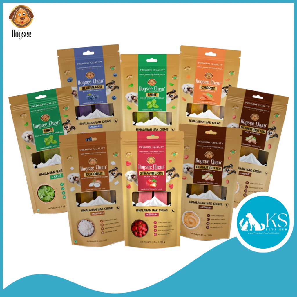Dogsee Himalayan Yak Chew Bars 100g Medium / Large Assorted Flavors Dog ...