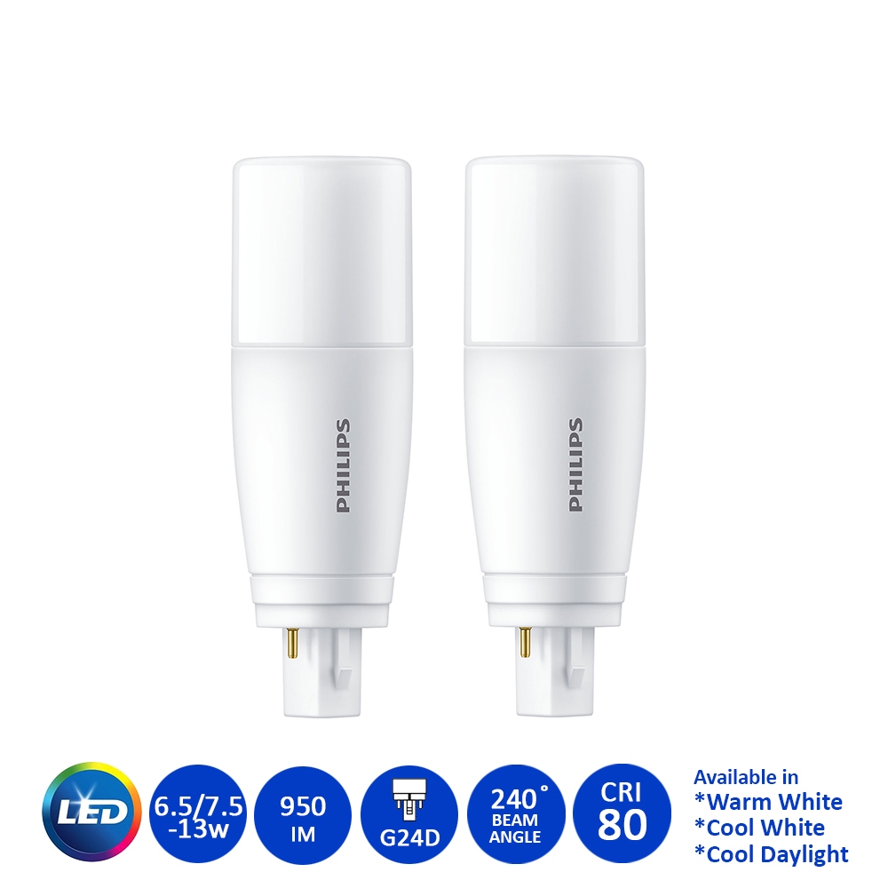 3 PC Pack | Philips LED PLC 2 Pin | 6.5/7.5w=13w | 7.5w=18w |10/11w=26w ...