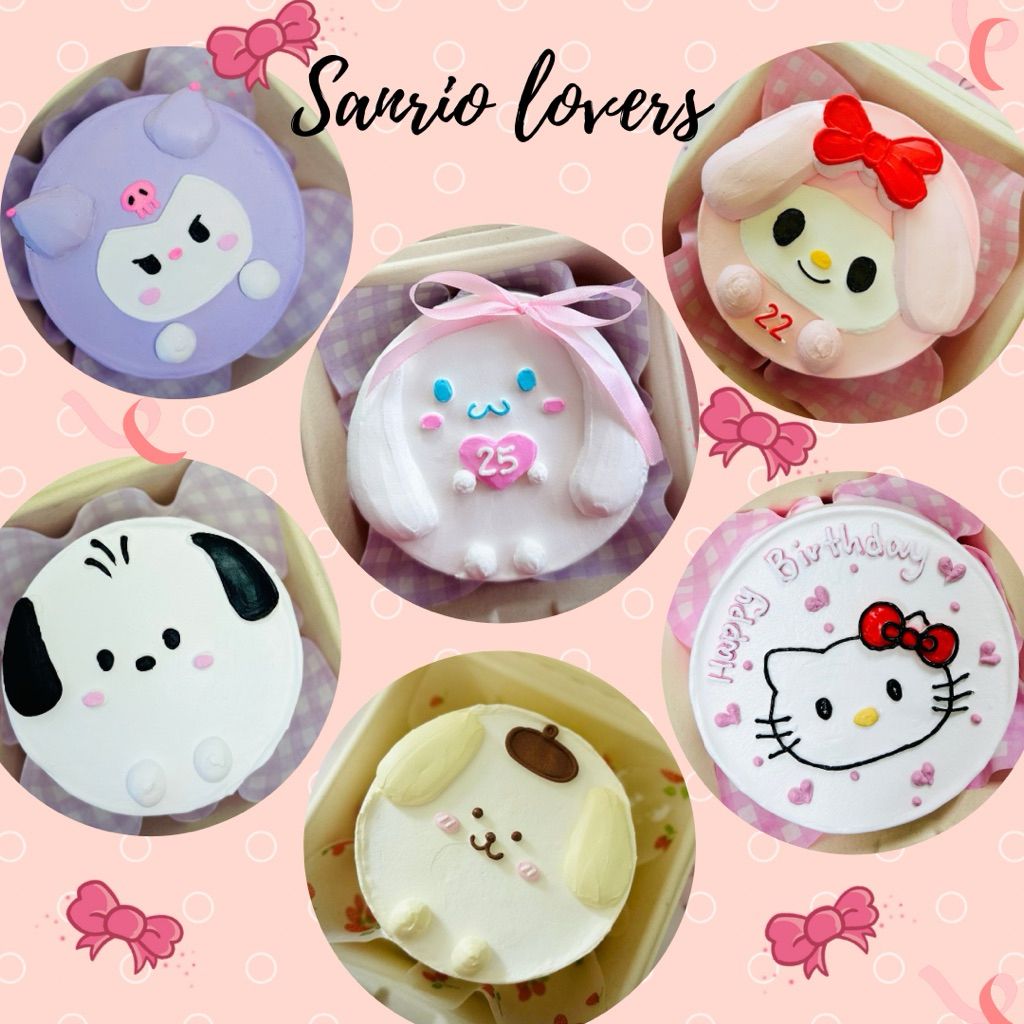 Sanrio theme Kuromi Pochacco Melody Pompompurin Cinnamoroll Bento cake ...