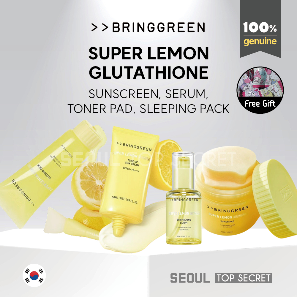 [BRINGGREEN] Super Lemon Glutathione Line (Sunscreen, Serum, Toner Pad, Sleeping Pack) | Shopee ...