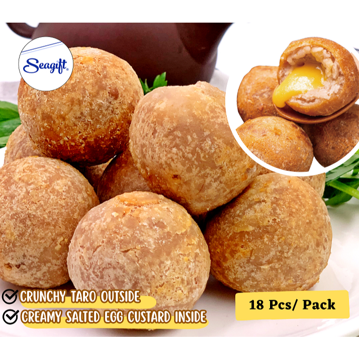 Taro Yam Ball Salted Egg Custard CNY Frozen Dessert Snack 爆浆金沙芋泥球 ...