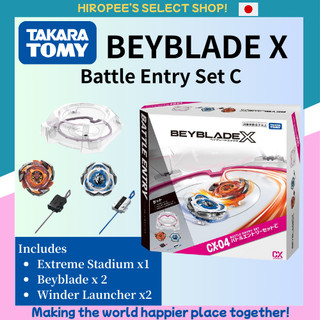 TakaraTomy BEYBLADE X Battle Entry Set C-Incl. Extreme Stadium x1 ...
