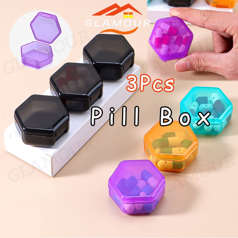 [SG] 3pcs Portable mini pill box Plastic Small Boxes Outdoor Travel ...