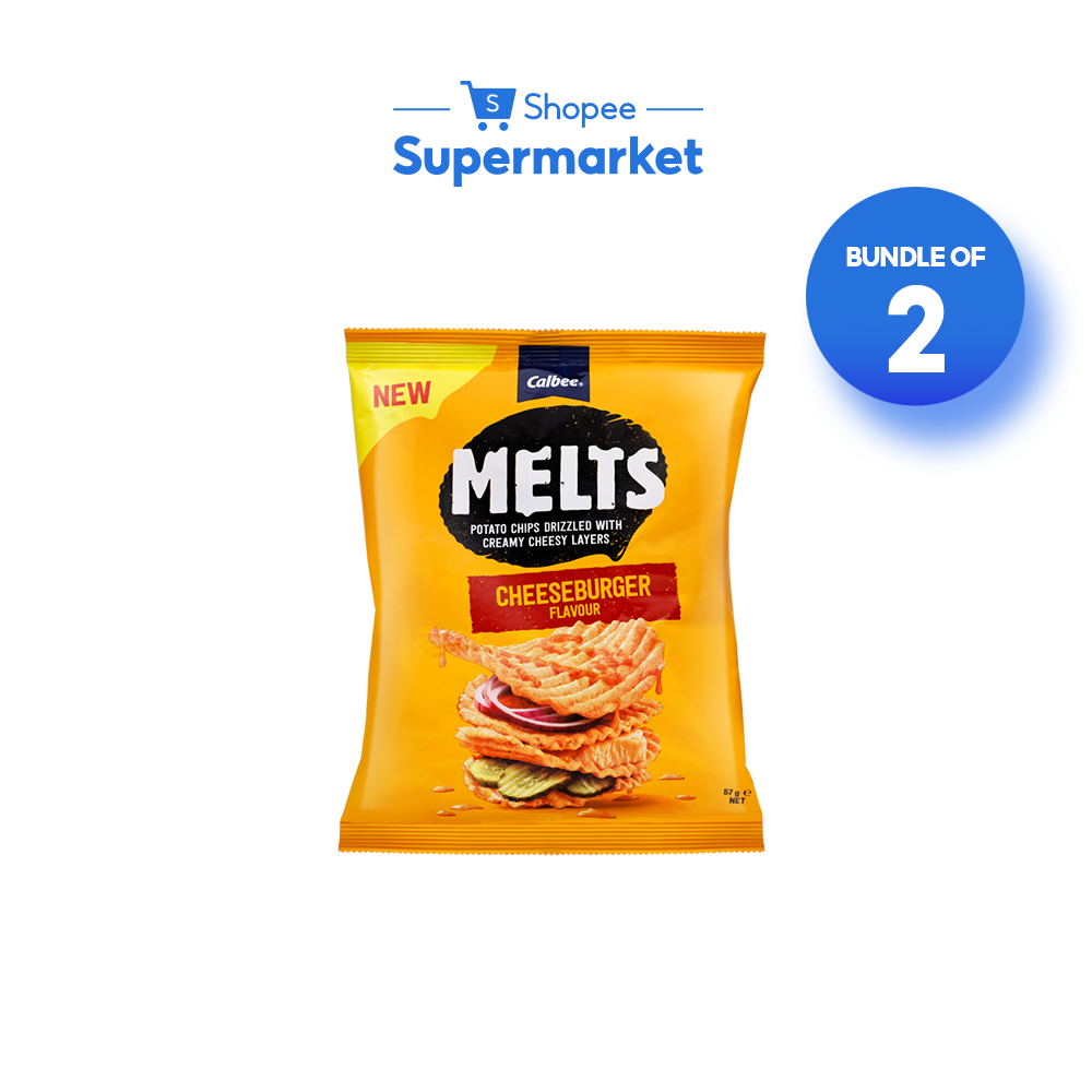 [Bundle of 2] Calbee Melts Potato Chips, Cheeseburger (57g) | Shopee ...