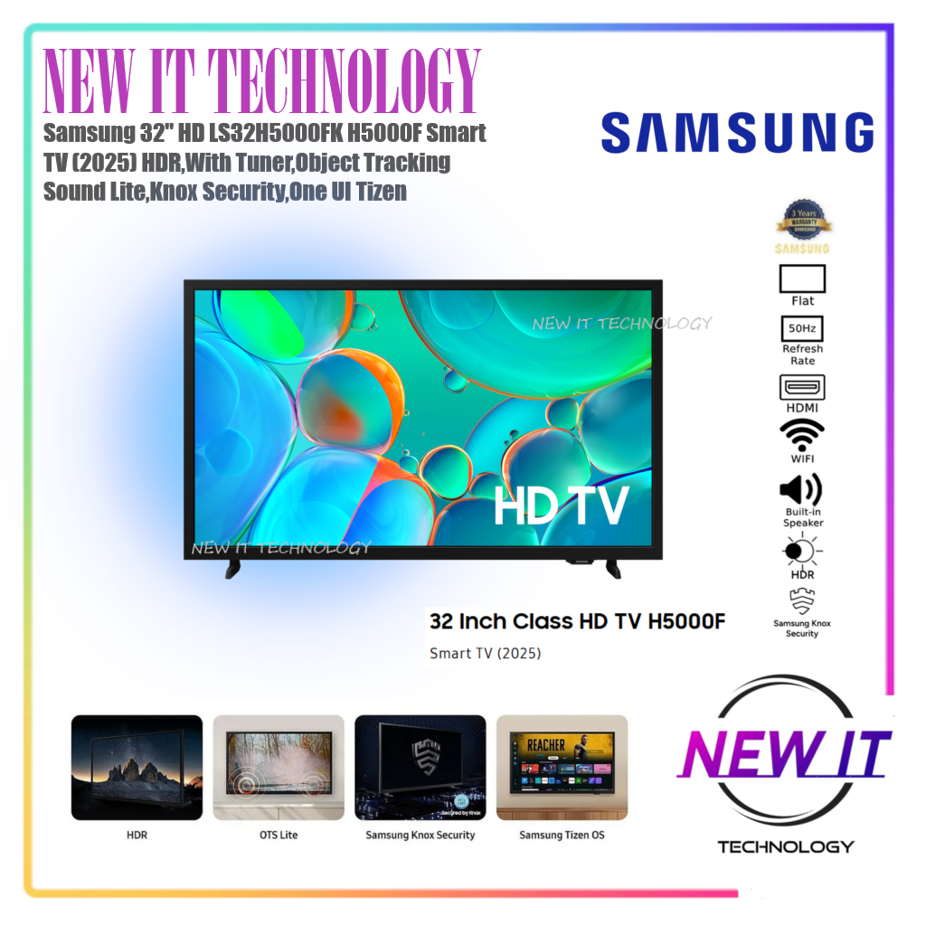 Samsung 32" HD LS32H5000FK H5000F Smart TV (2025) HDR,With Tuner,Object ...