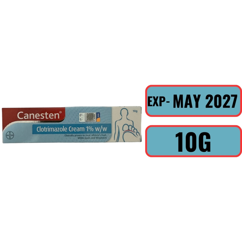 Canesten Cream 10g 1% Antifungal Cream for Ringworm White Spot Athletes ...