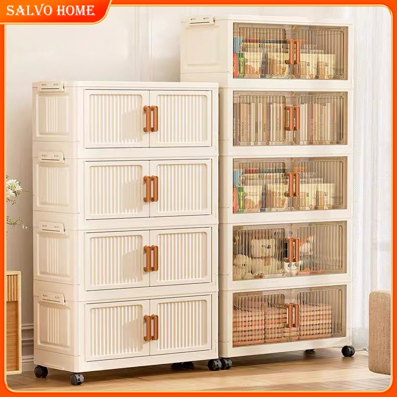 Salvo Foldable Storage Cabinet Stackable Double Door Storage Cabinet ...