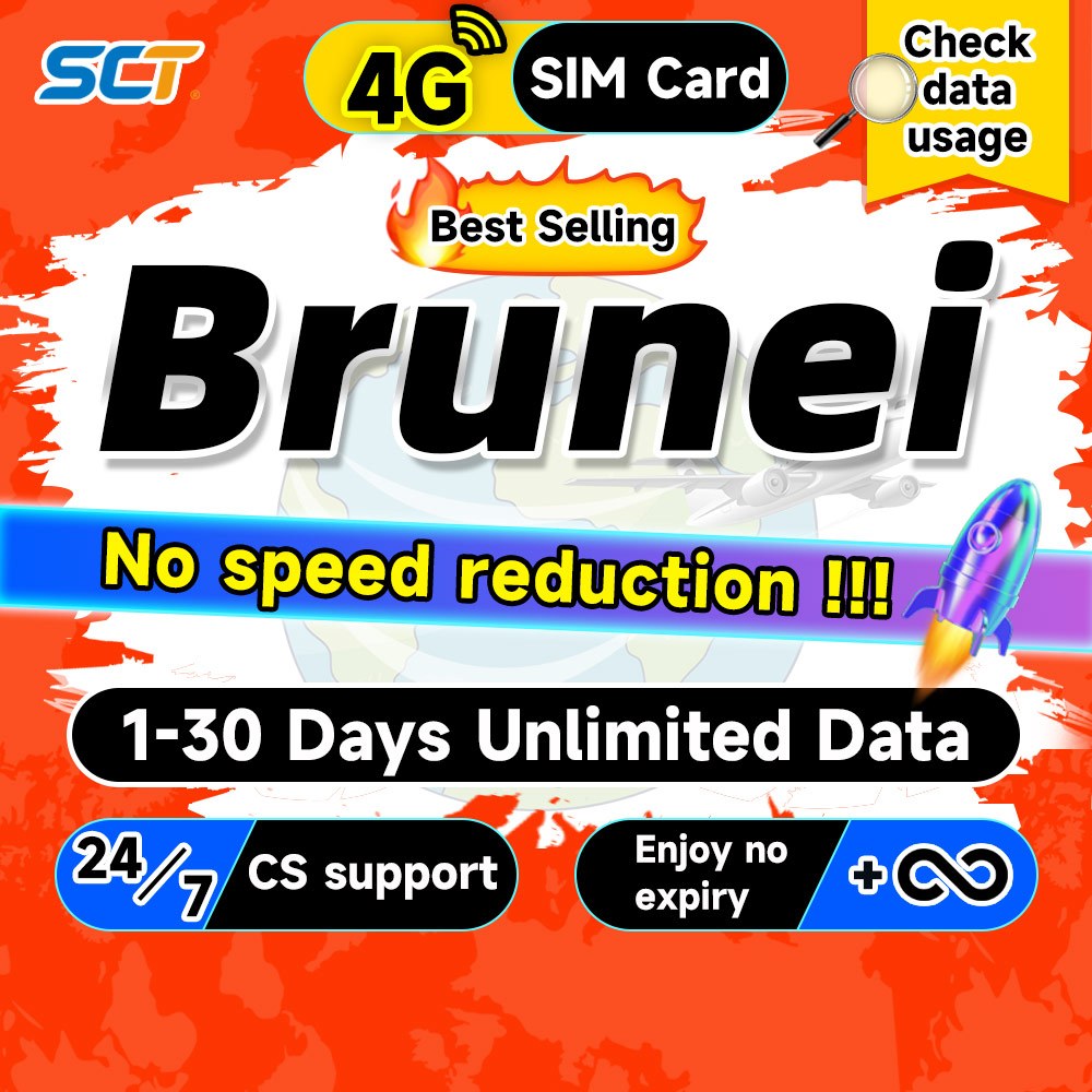 SCT Brunei SIM Card 1-30 Days 4G Unlimited Data SIM Card Brunei ...