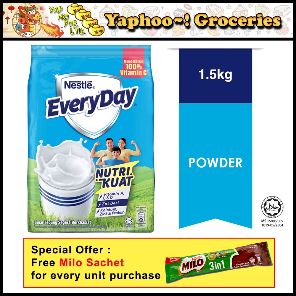 Nestle Everyday Adult Milk Powder 1.5kg Refill Pack SG Ready Stock ...