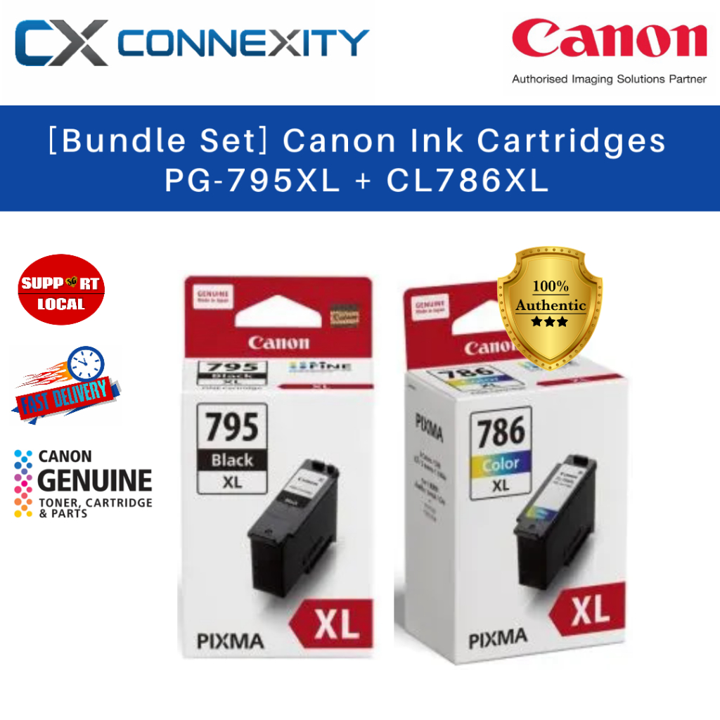 [Bundle Set] Canon Ink Cartridges PG-795XL CL-786XL for TS4070 TS5570 ...