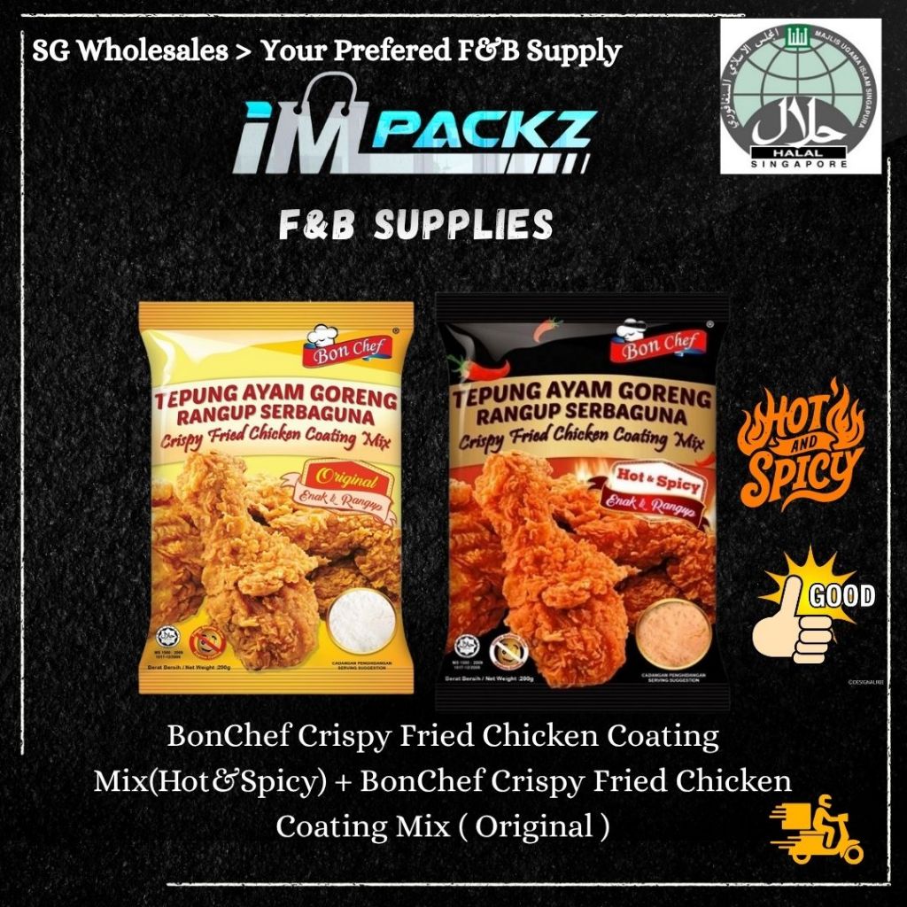 Bon Chef Crispy Fried Chicken Coating Mix(Hot & Spicy) + Bon Chef ...