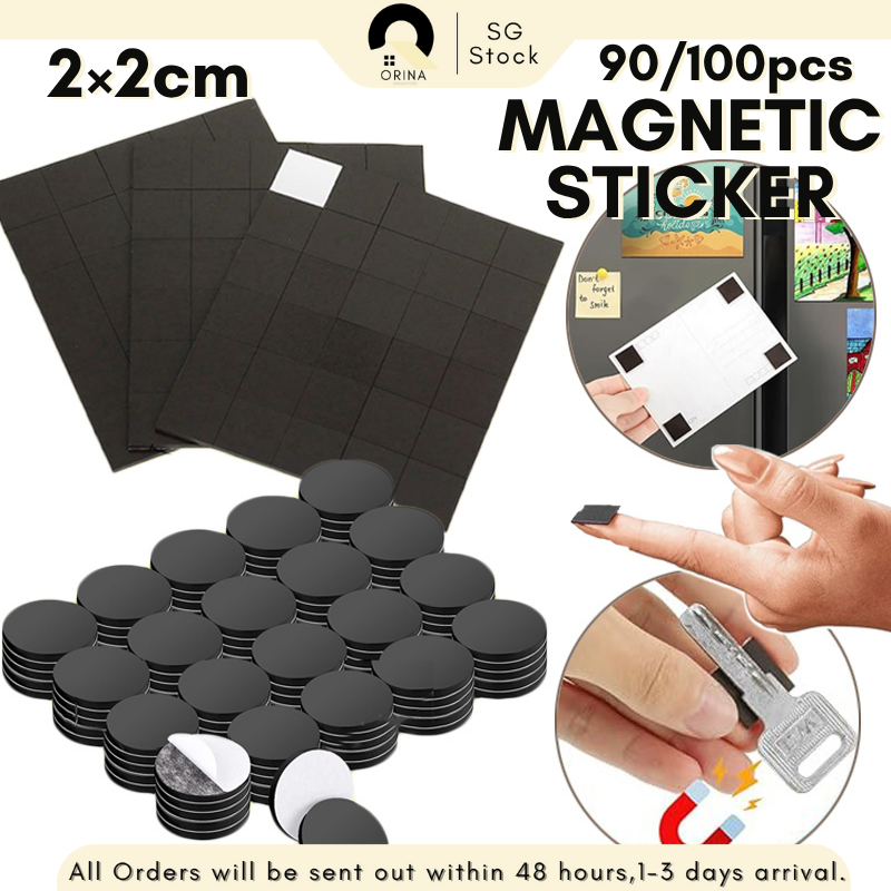 [SG] 90PCS Magnetic Sticker Sheets with Adhesive 100PCS Thin Magnet ...
