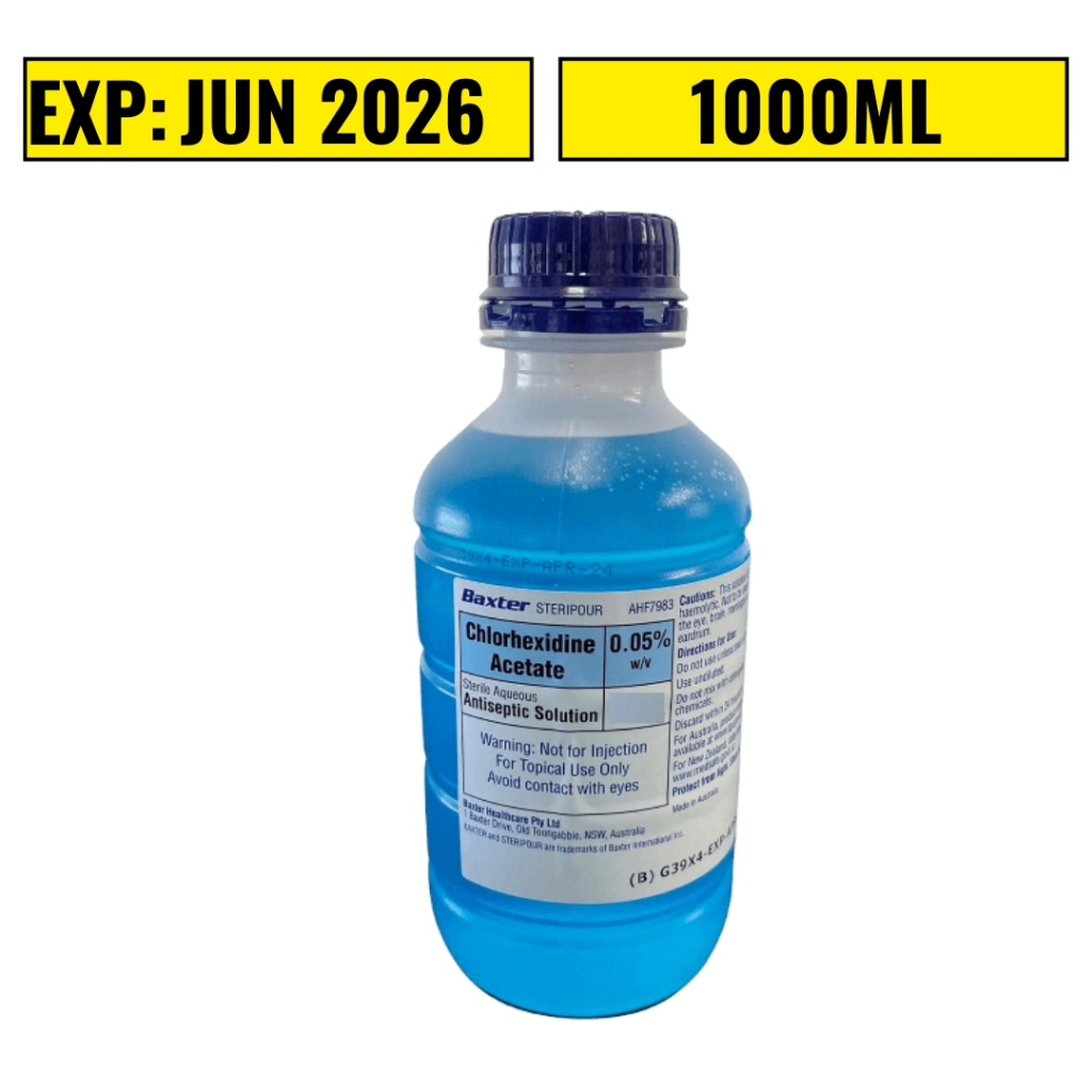 Baxter Chlorhexidine 0.05% 1000ml | Sterile Antiseptic Solution | Wound ...