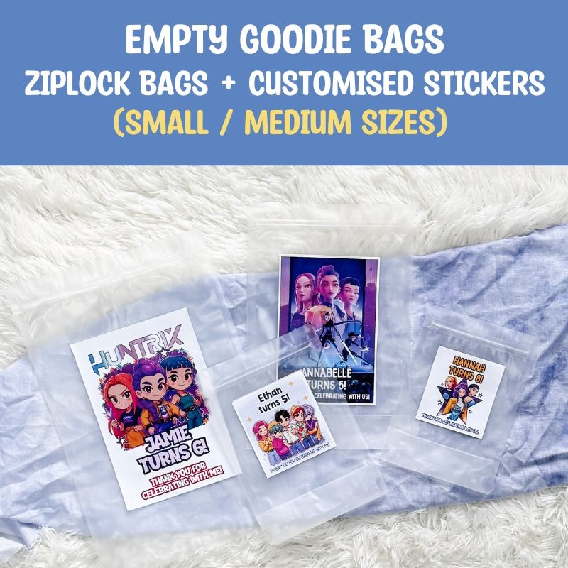 Empty Zip Lock Kids Customised Goodie Bag / Children Birthday / Kpop ...