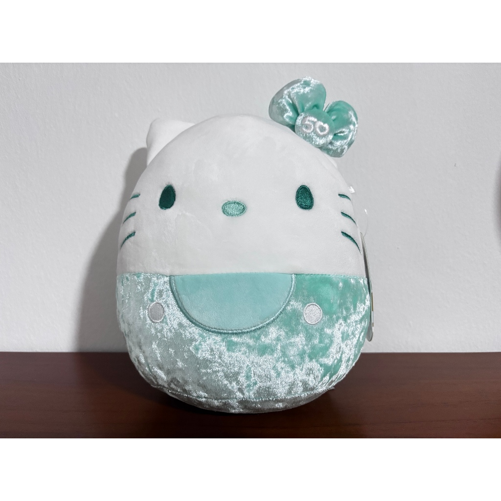 Squishmallow 8inch Plush - Hello Kitty 50th Anniversary Velvet Teal ...