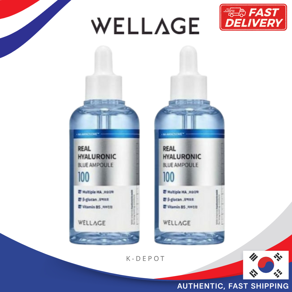 [Wellage] Real Hyaluronic Blue 100 Ampoule 75ml + 75ml | Shopee Singapore
