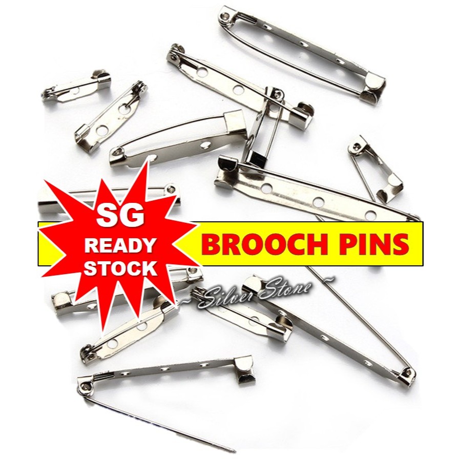 [SG READY STOCK] DIY BROOCH PINS FINDINGS BACK BAR PIN BROOCHES Hair ...