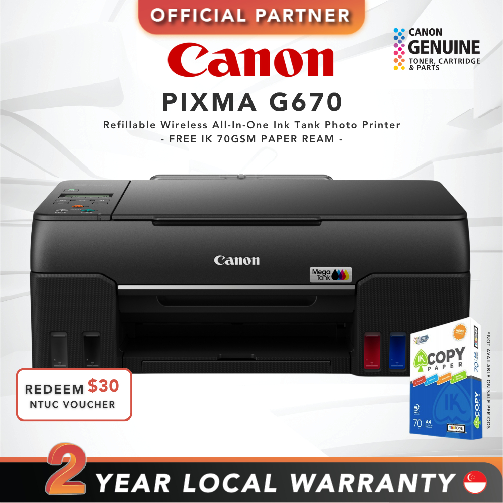 [FAST SHIP] Canon PIXMA G670 Refillable Wireless All-In-One Ink Tank ...