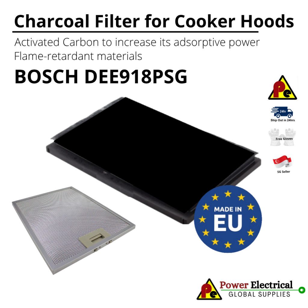 BOSCH DEE918PSG Compatible Cooker Hood Charcoal Carbon filter Wire Mesh ...