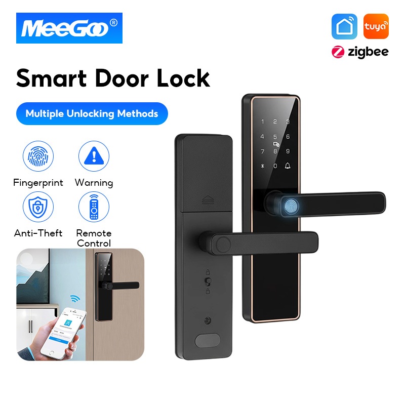 MeeGoo 6 In 1 Smart Lock Gate and Door Gate Bundle Digital Door Lock ...