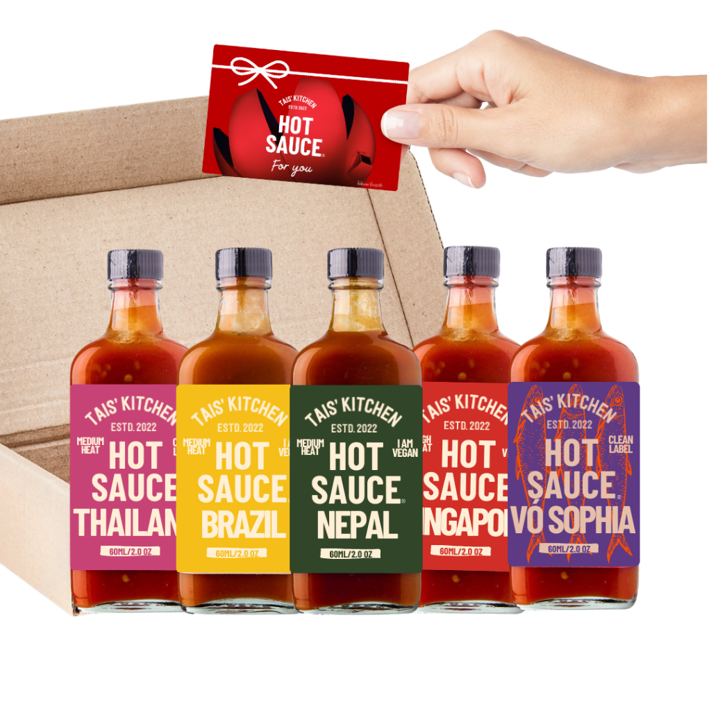 TAIS' KITCHEN Hot Sauce Gift Set (5 x 60ml) + Gift Box | Variety Pack ...
