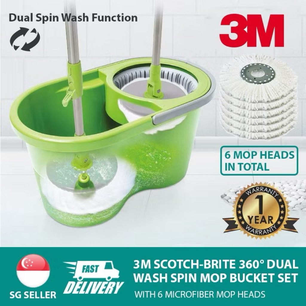 [SG Ready Stock] [SG Ready Stock] 3M Scotch-Brite 360° Dual Spin Mop ...