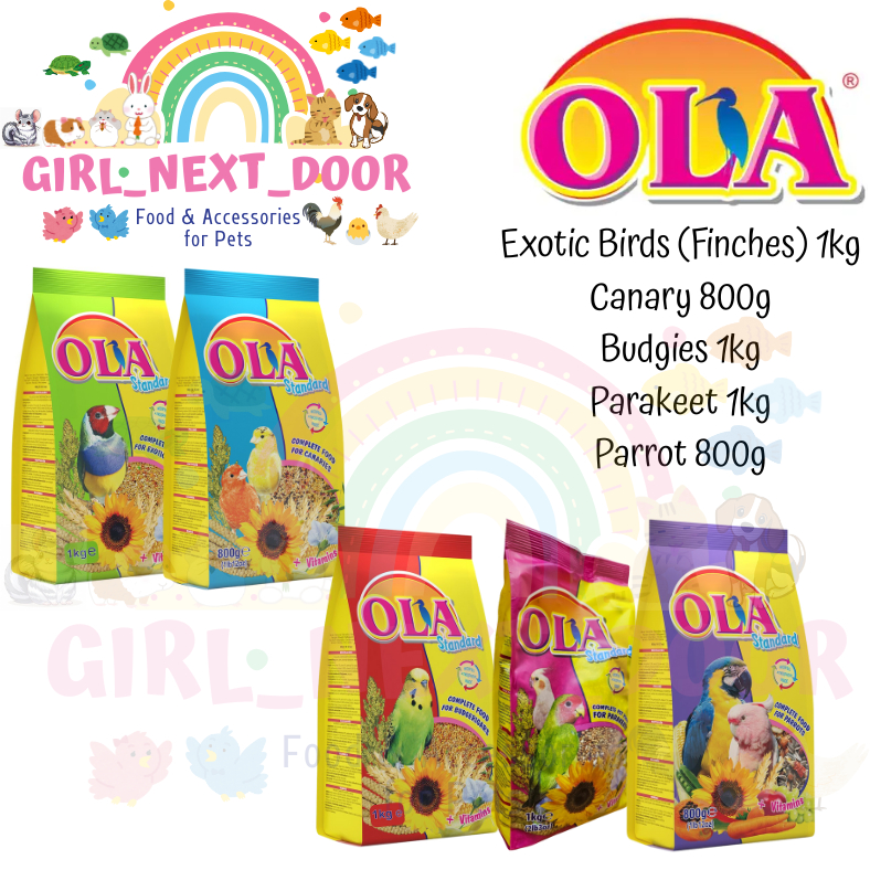 OLA Standard Complete Bird Feed - Finch 1kg/Canary 800g/Budgie 1kg ...