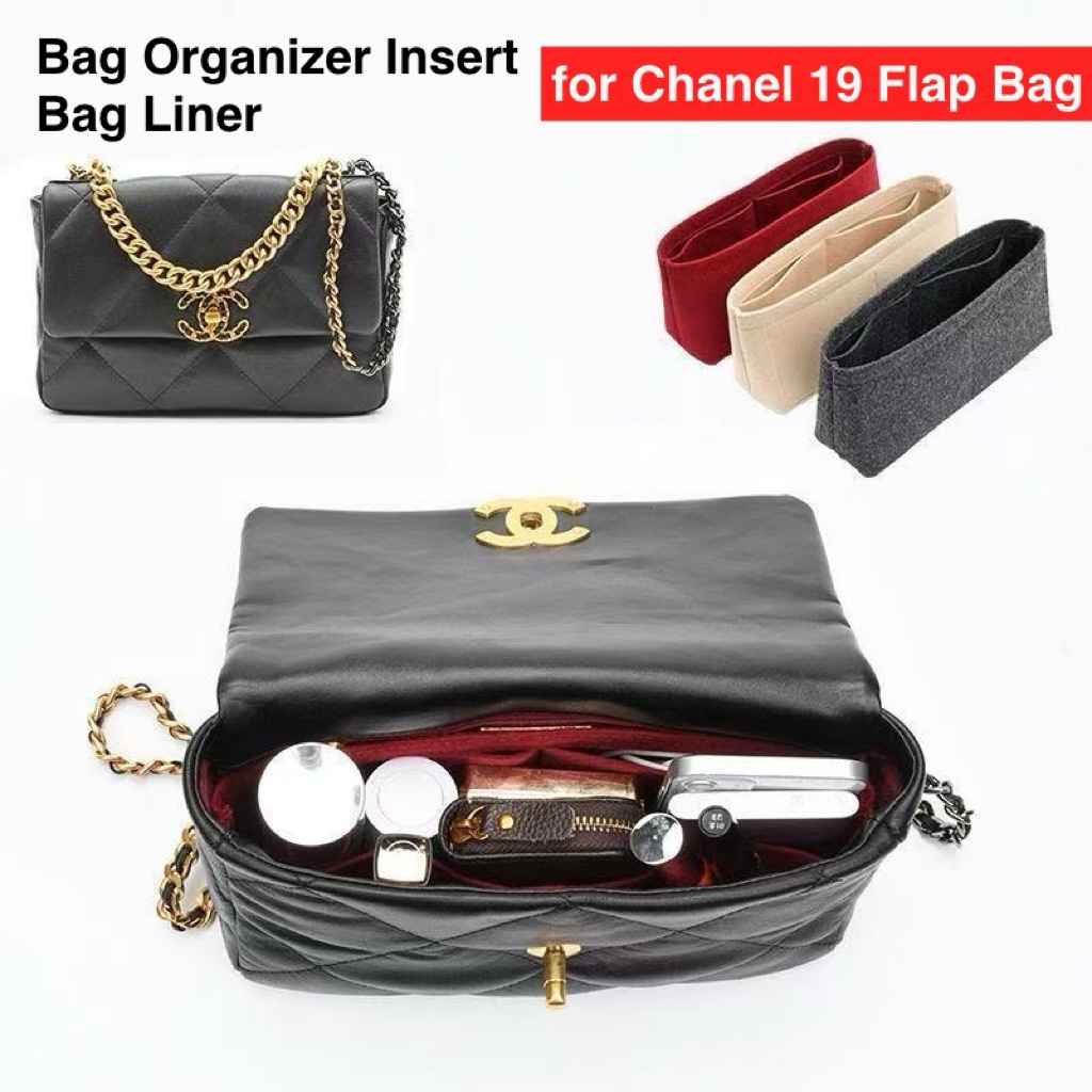 [SG] Chanel 19 Flap Bag Organizer Insert Bag Liner Premium Felt ...