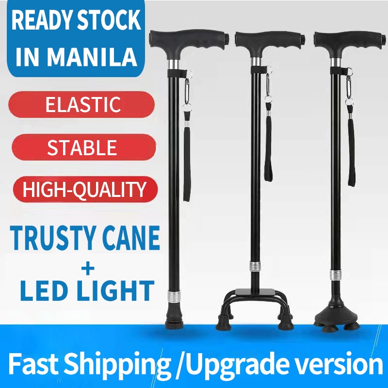 Adjustable Walking Cane with Led Lights Trusty Cane for Elders Antiskid ...