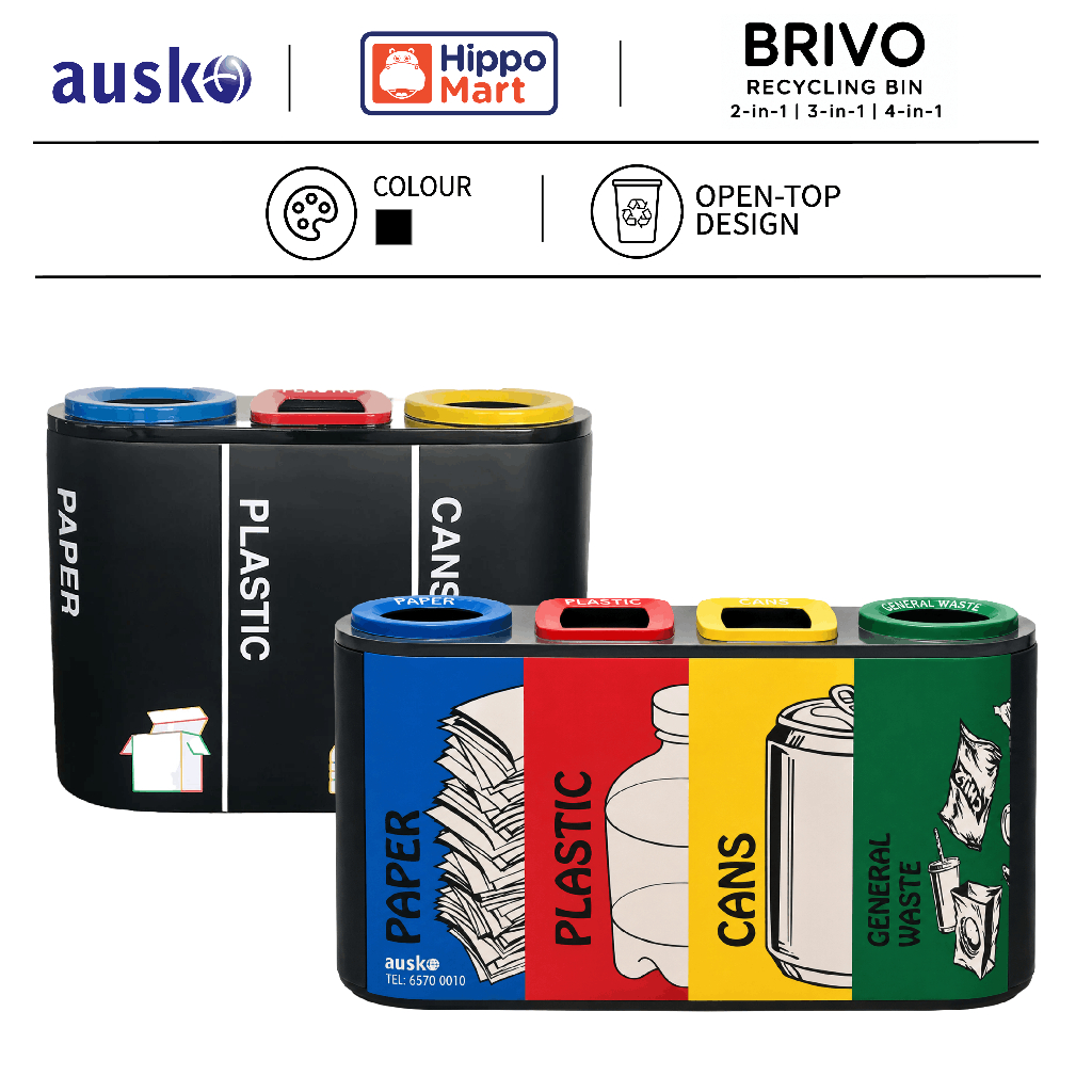 AUSKO | Brivo Recycling Bin System | Multisize | Open Top | Recycling ...