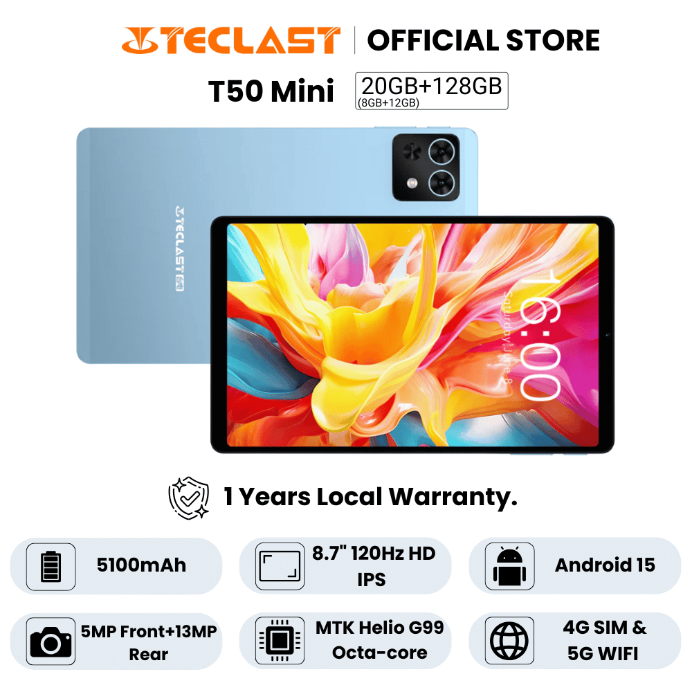 Teclast T50 Mini | 4G LTE | 8.7″ IPS 120Hz | Up to 20GB RAM + 128GB ROM ...