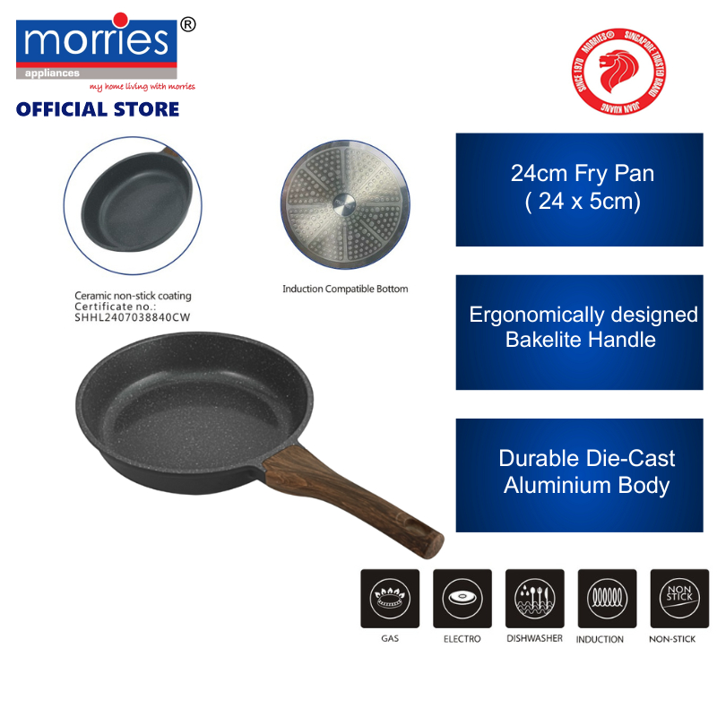 Morries 24cm Fry Pan MS290FP ( Induction Compatible / Ceramic Non Stick ...