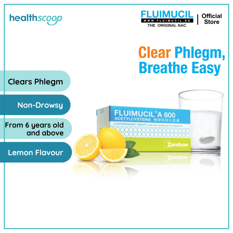 Fluimucil 600mg Effervescent Tablets 10s | Phlegm & Mucus Fast Relief ...