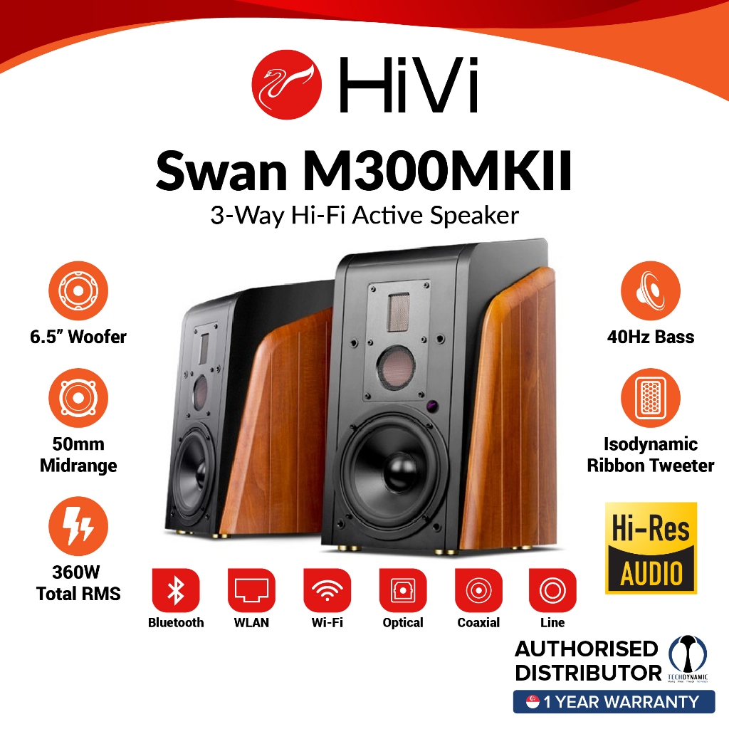 [sg Ready Stock] Hivi Swans Speakers M300mkii Active Bluetooth