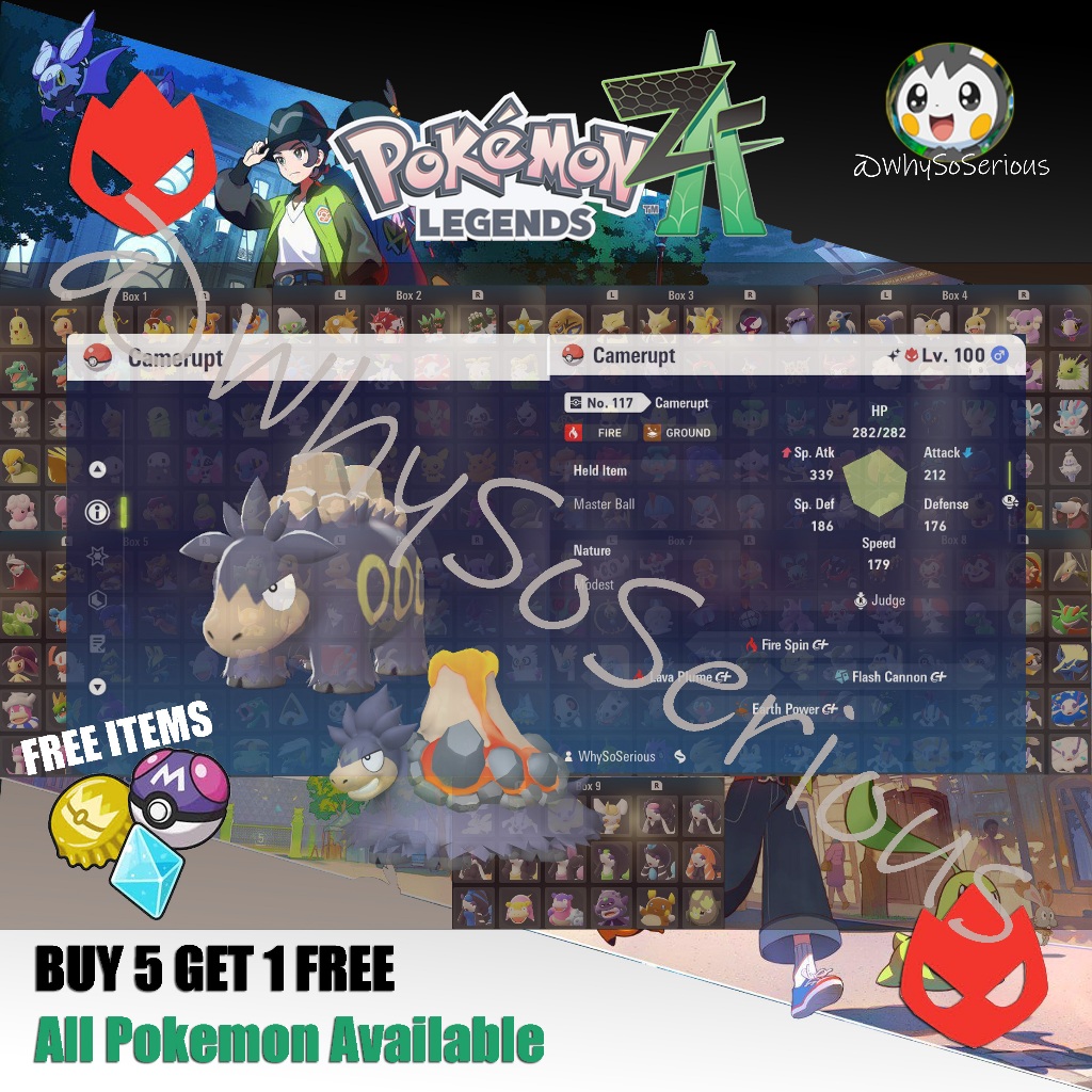 Nintendo Switch Pokemon Legends ZA Shiny Battle Ready Camerupt (Digital ...