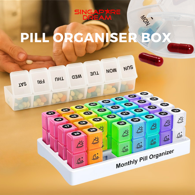 Pill Organiser Box AM PM Medicine Case Tablet Storage Travel Pill ...