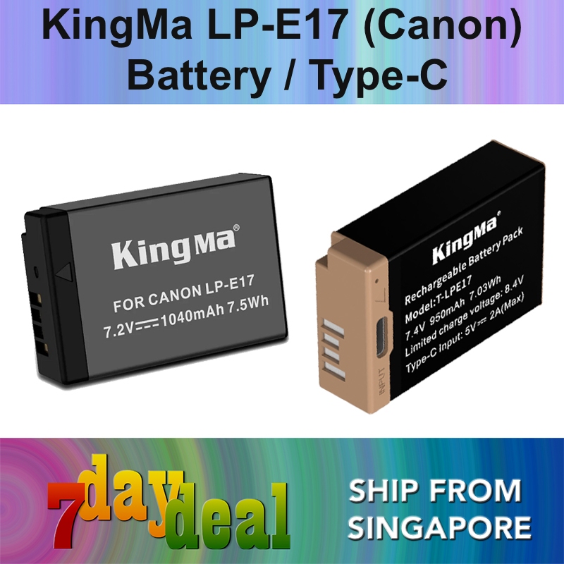 KingMa LP-E17 Half Decoded Battery / Battery with Type-C Port (For ...