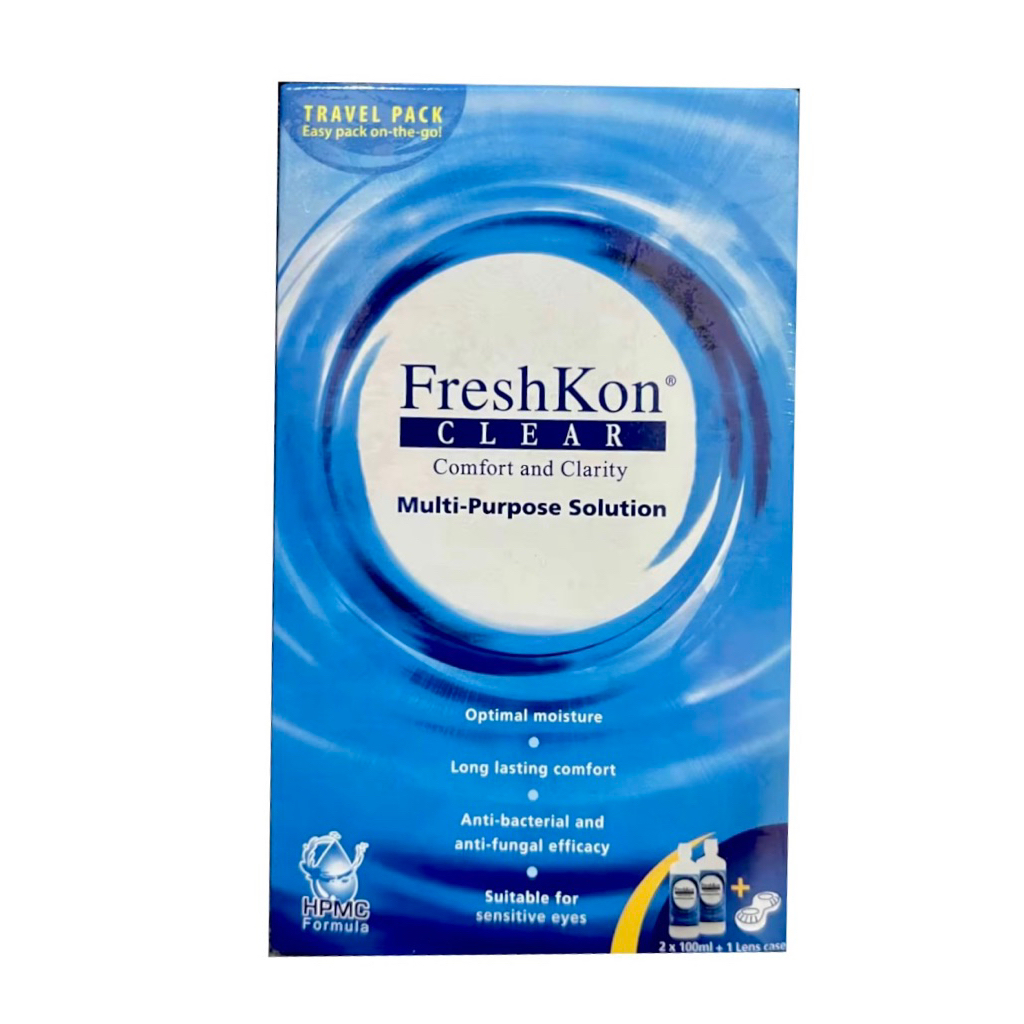 (TRAVEL PACK 100ml x 2 )FreshKon® CLEAR Multi-Purpose Solution 100ml x ...
