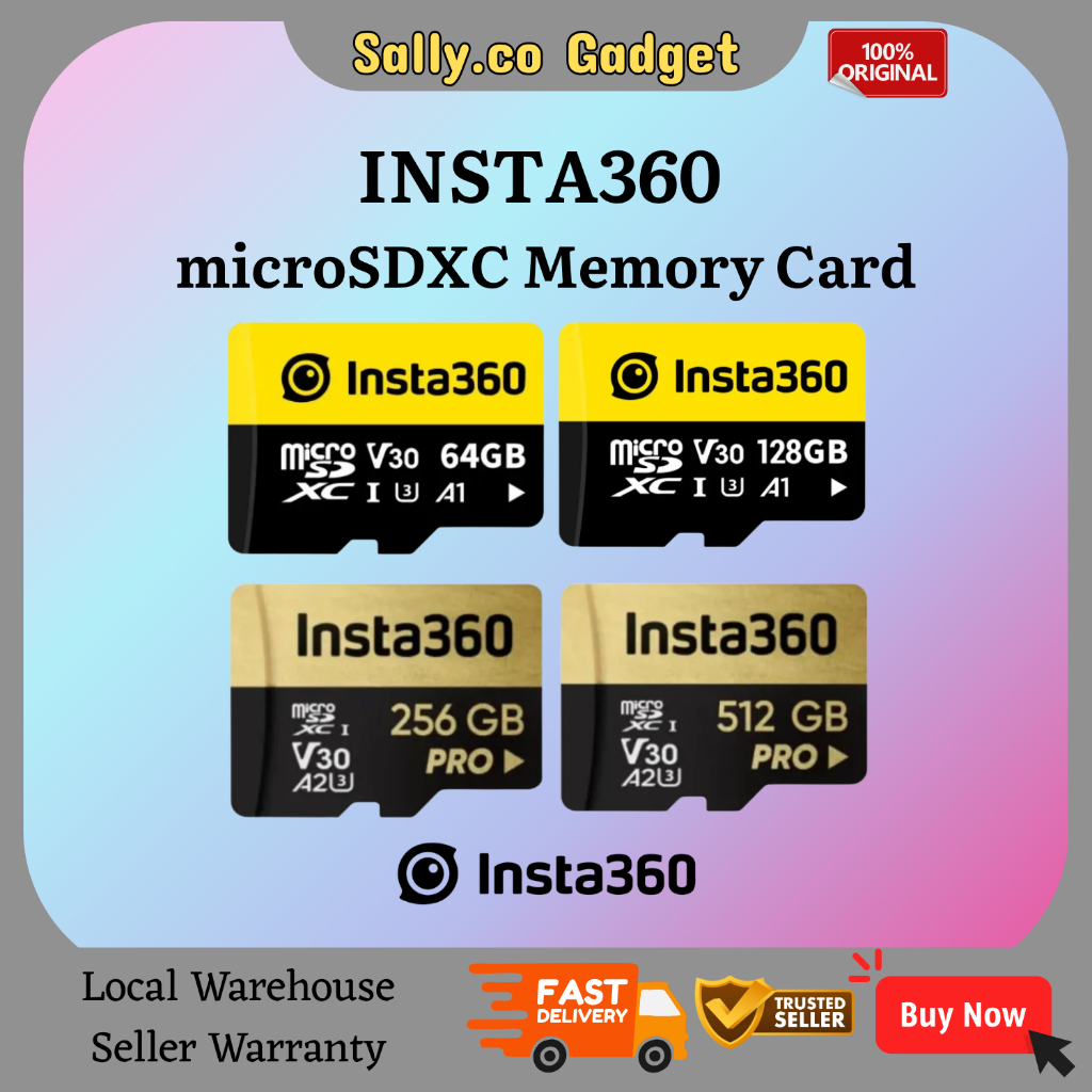 Insta360 microSDXC Memory Card UHS-I A1 V30 U3 Class 10 Min Write Speed ...