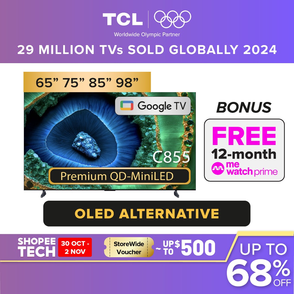 TCL C855 Premium QD-Mini LED | 4K Google TV | 65 75 85 inch | 144Hz VRR ...