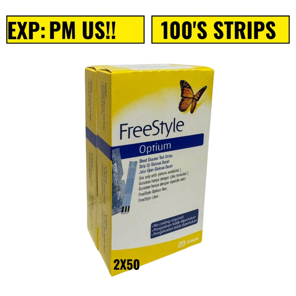 Freestyle 100's Optium Neo Test Strip Glucose Test Strip | Shopee Singapore