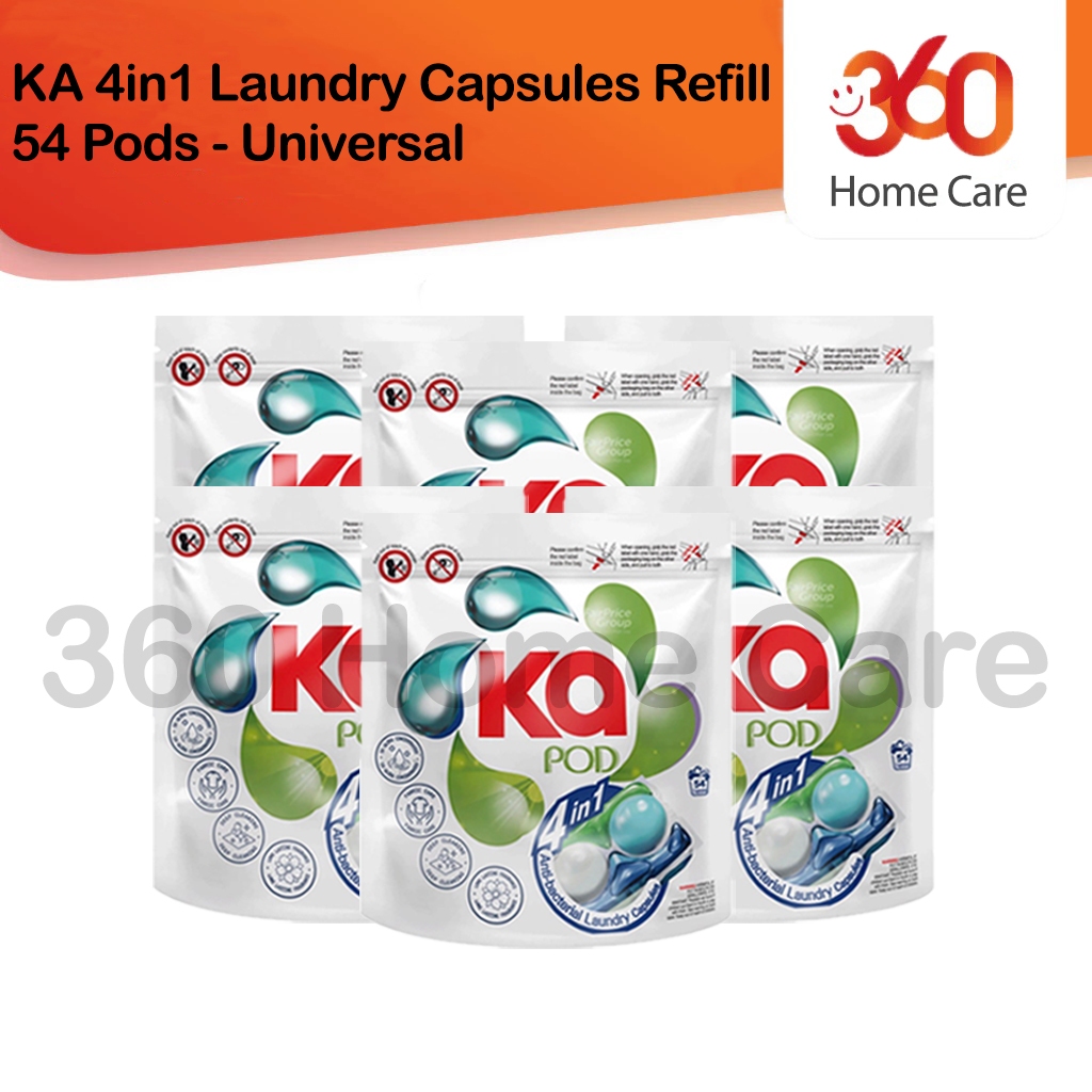 KA 4in1 Laundry Capsules Refill 54 Pods x 6 Packs – Universal | Shopee ...