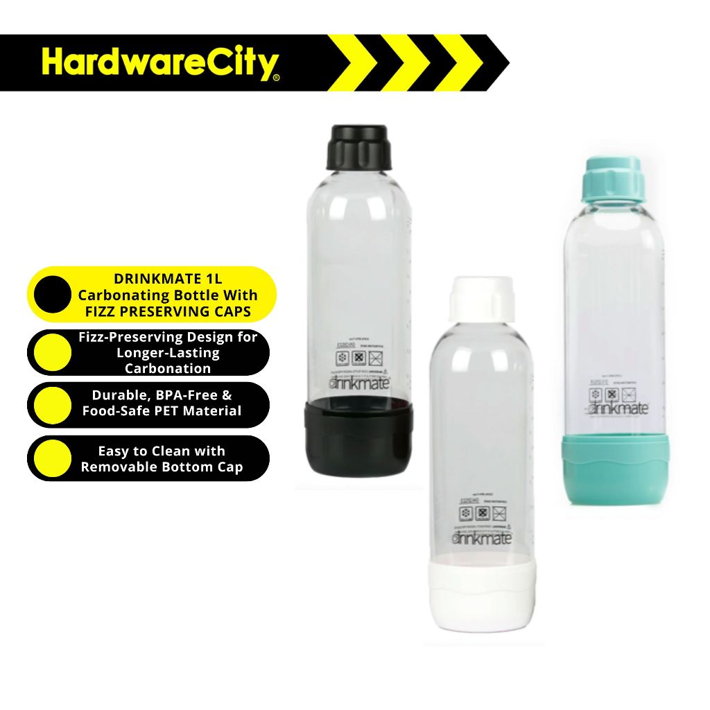 DRINKMATE 1L Carbonating Bottle With FIZZ PRESERVING CAPS | Shopee ...