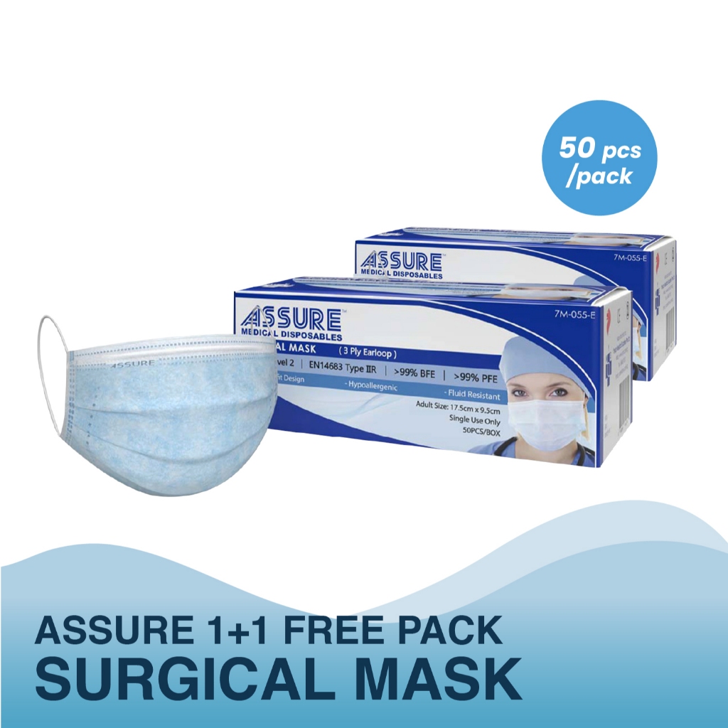 Assure Surgical Face Mask ADULT (Buy 1 get 1 Free) | Shopee Singapore