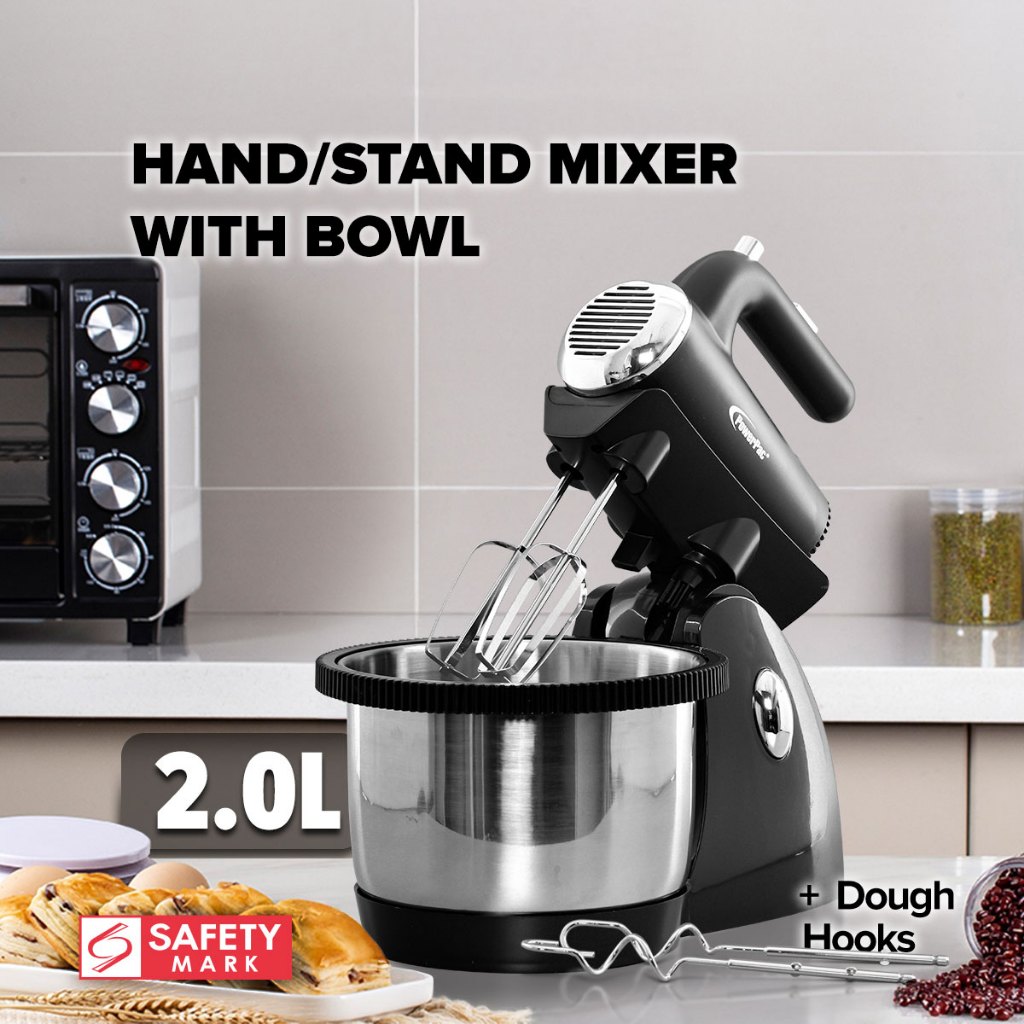 PowerPac Hand Mixer, Stand Mixer With Bowl (PPSM208) | Shopee Singapore