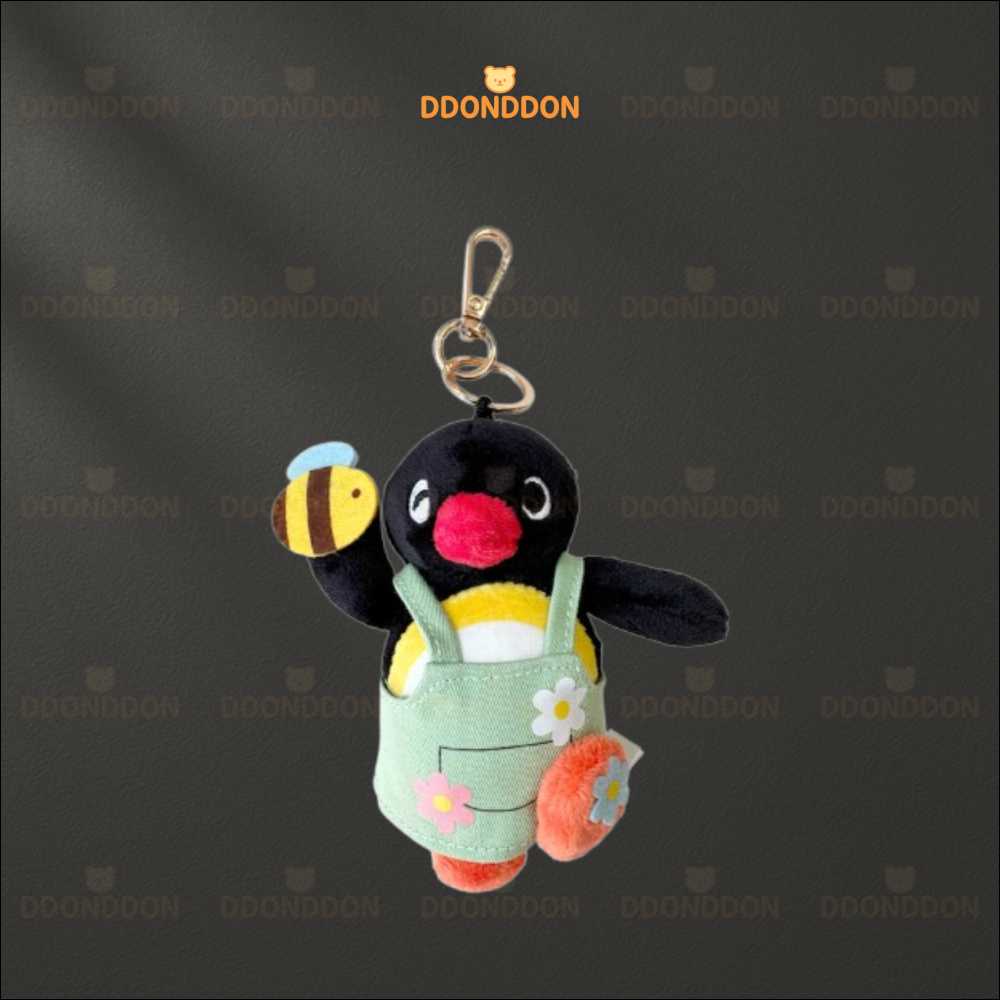 🇰🇷 Korean Authentic Pingu Pinga Florist Plush Keychain Keyring 10cm ...