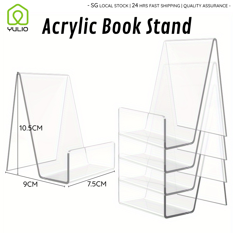 [SG] Acrylic Transparent Book Stand Book Shelf Acrylic Book Display ...