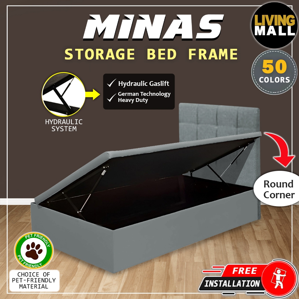 Living Mall Minas 16" SBD Lift Up Storage Bed Base Bedframe - Pet ...