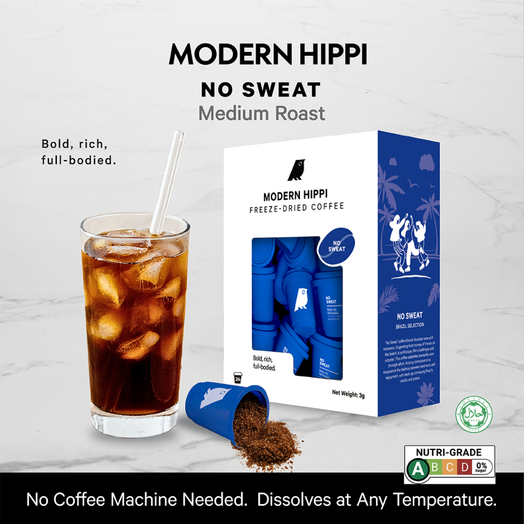 Modern Hippi Freeze Dried Coffee No Sweat Medium Roast | 24 Cups ...